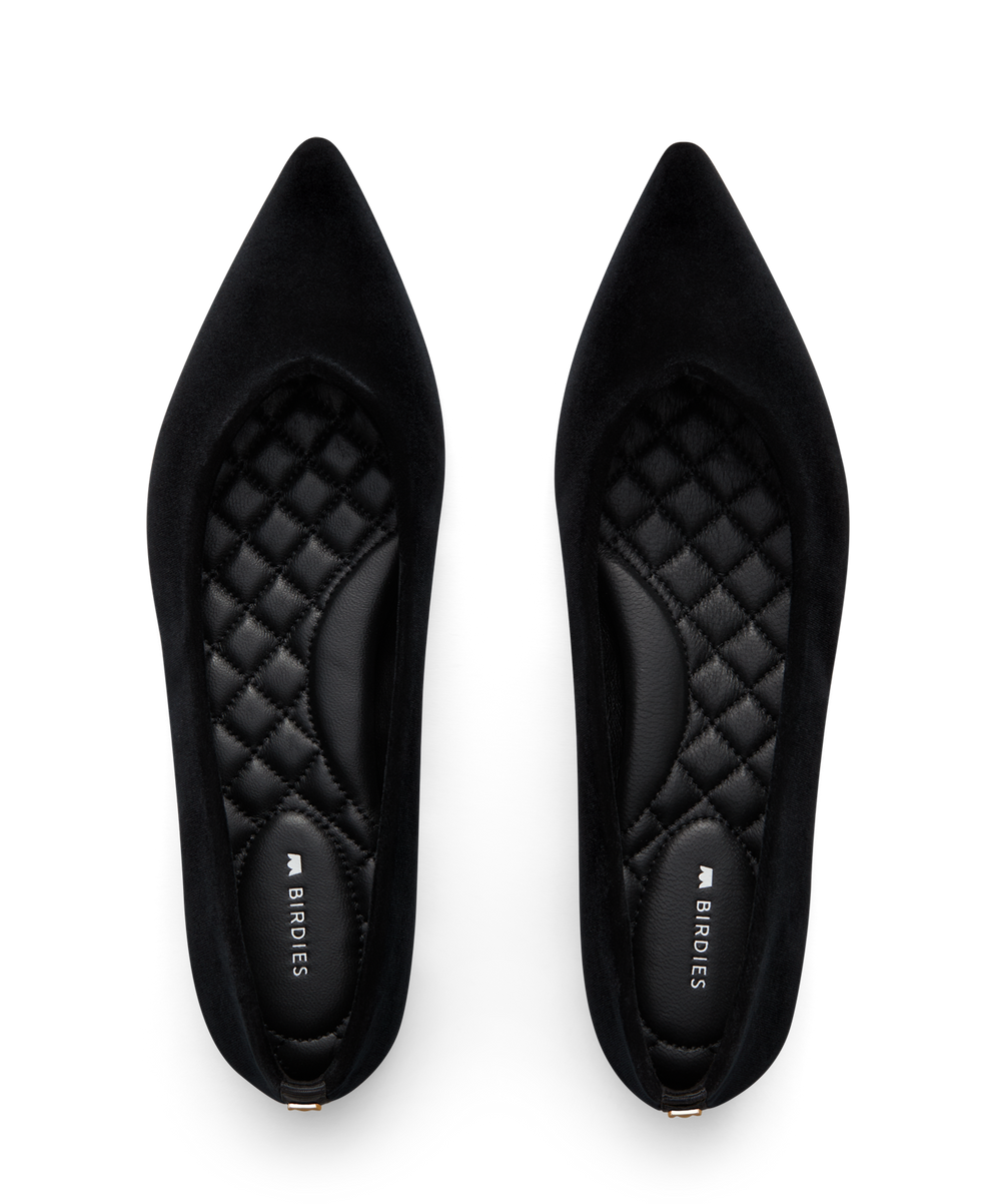 The Goldfinch 15 | Black Velvet | Women's Ballet Flats | Birdies