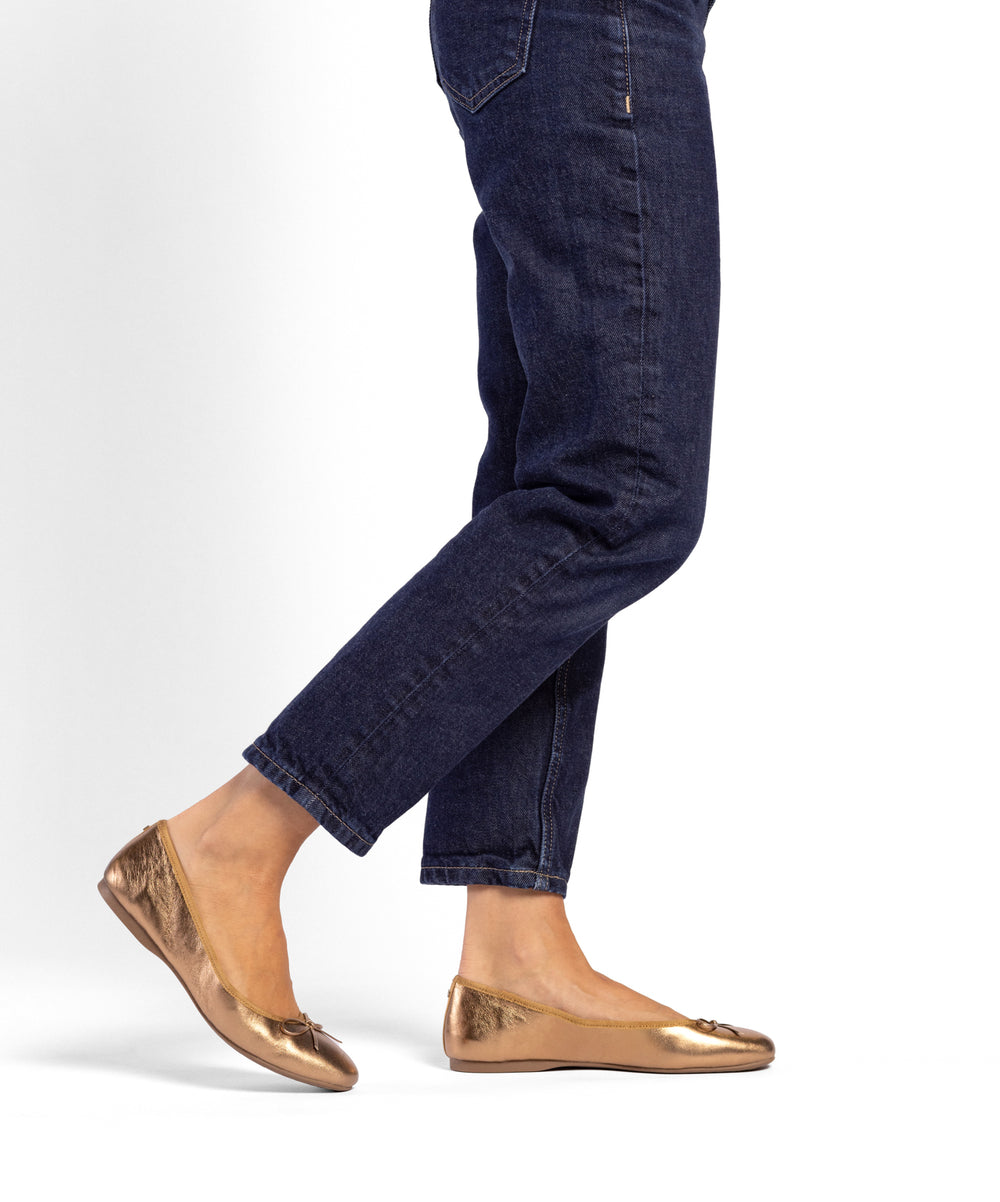 The Hummingbird | Vintage Gold Leather | Women's Flats | Birdies