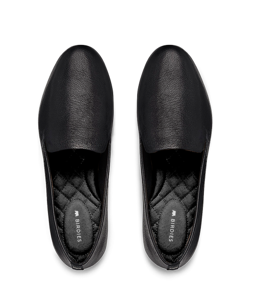 The Starling Final Few Black Leather Flats | Birdies